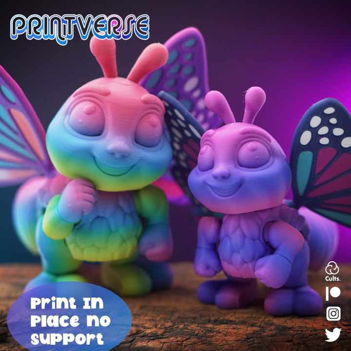 3D Printable Flexy Butterfly by Printverse